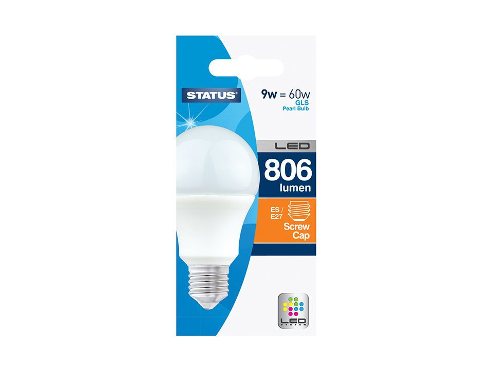 Status 9w LED GLS ES E27 Screw in Pearl Light Bulb for sale online | eBay